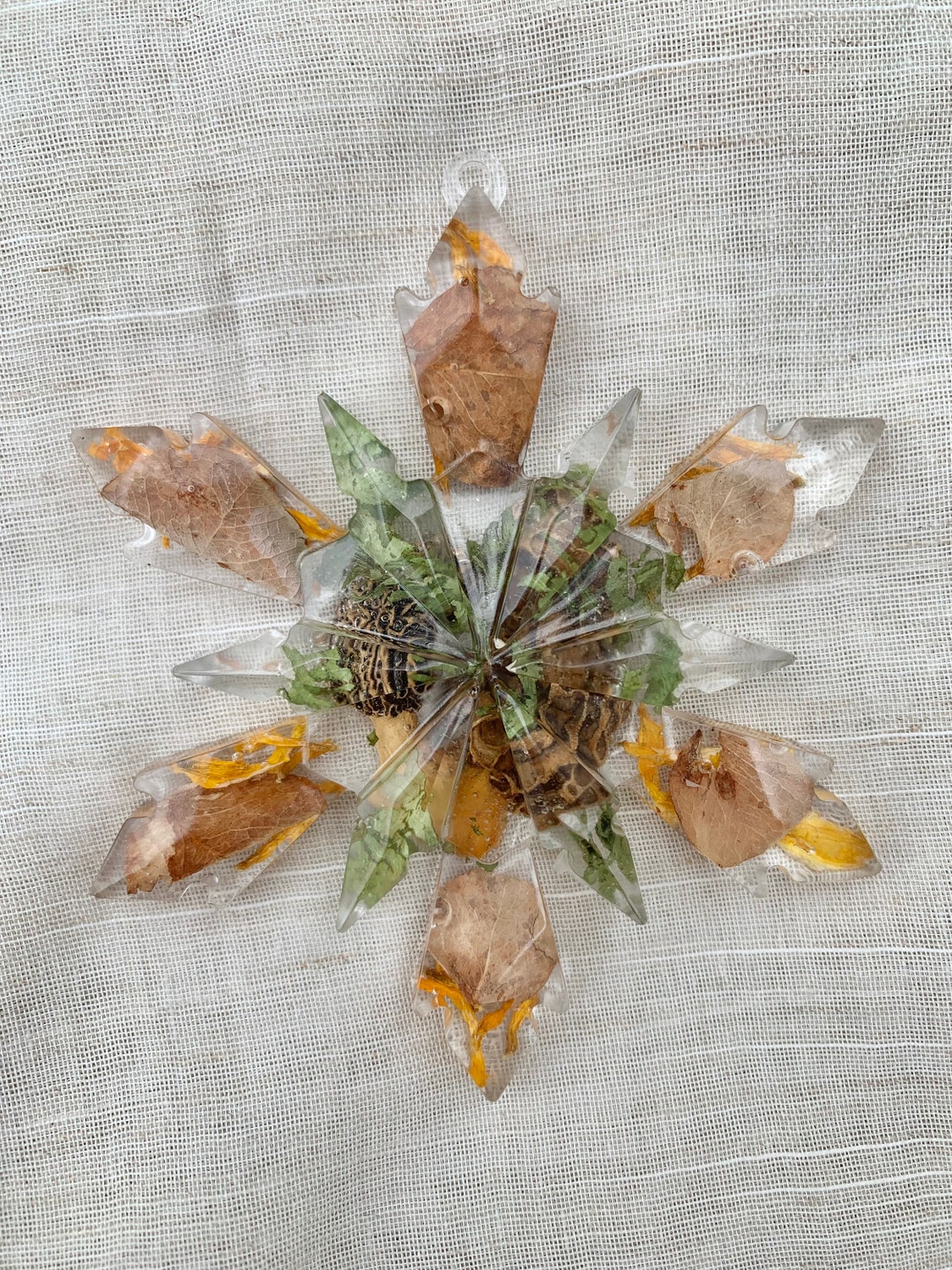 Morel Mushroom Dried Flower Snowflake Ornament - Etsy