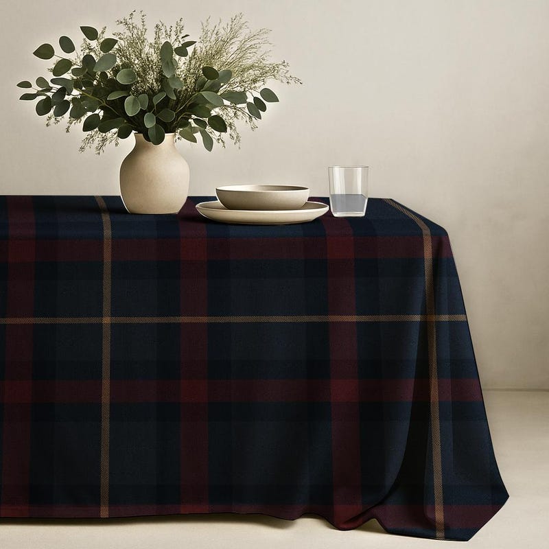 Tablecloth Navy and Beige - Etsy