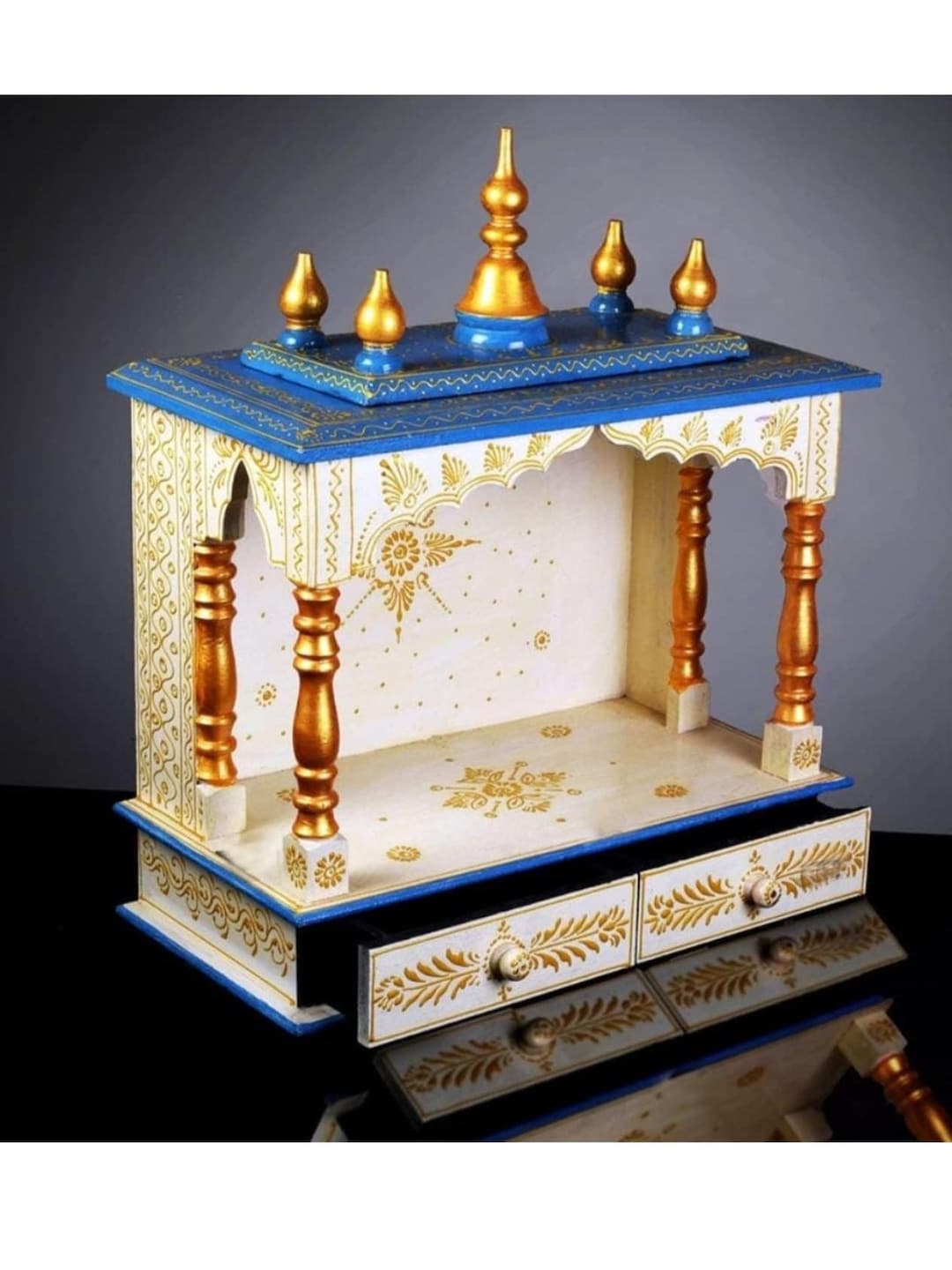Wooden Mandir for Home, Wall Mount Temple, Pooja Mandir for Home, Puja ...