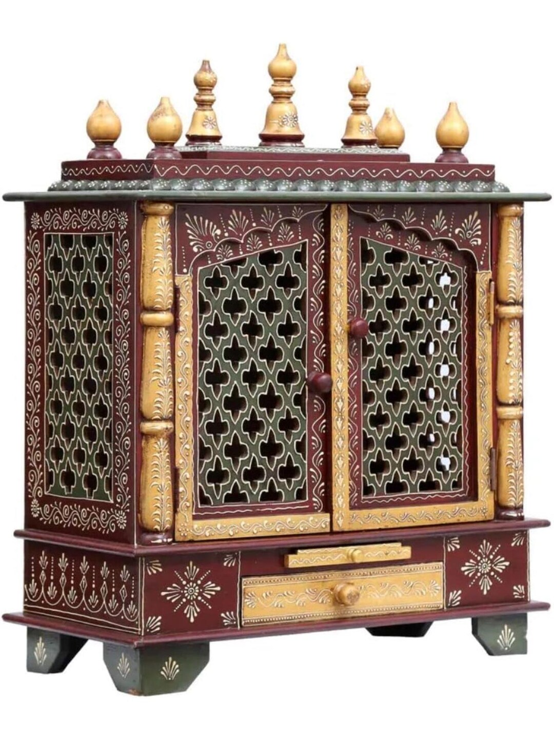 Wooden Mandir for Home, Wall Mount Temple, Pooja Mandir for Home, Puja ...