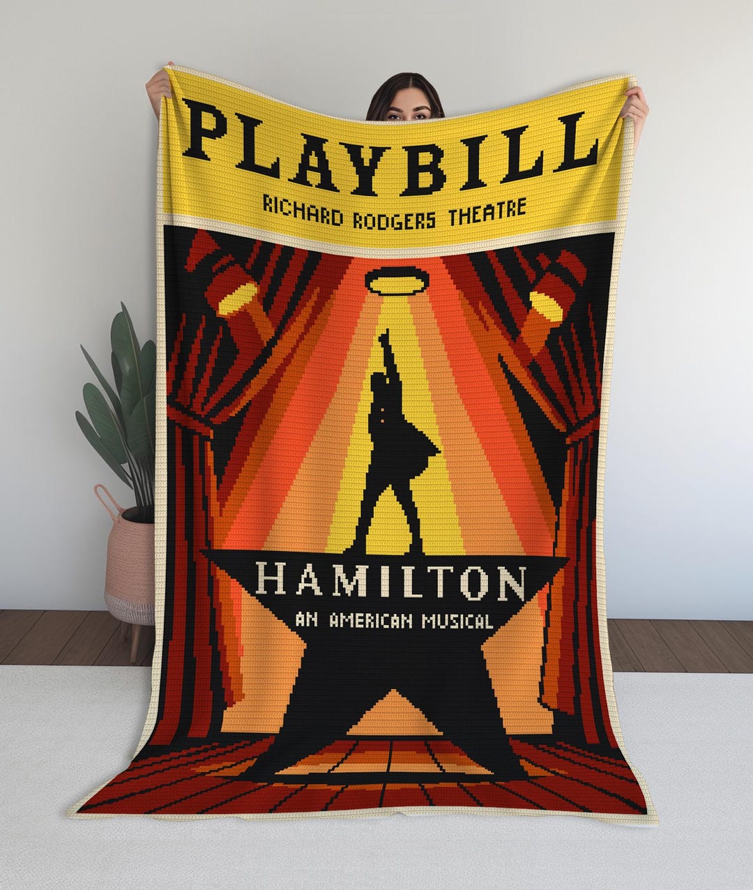 Broadway Crochet Blanket PATTERN: Musical Theater Star Silhouette (PDF ...