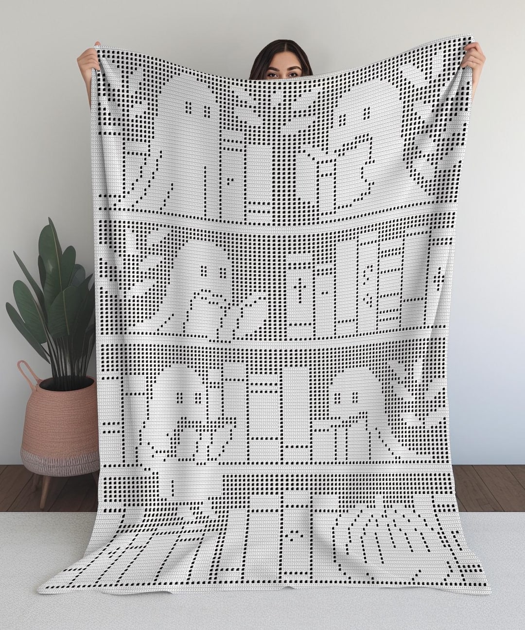 Ghost Bookshelf Filet Crochet Pattern: Halloween Blanket, Spooky Cozy ...