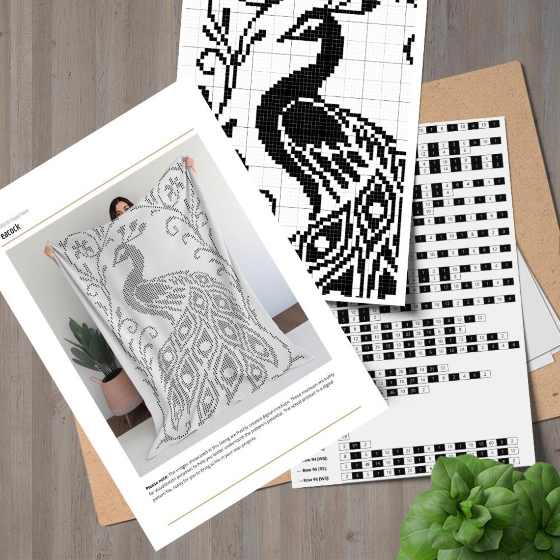 Peacock Filet Crochet Blanket Pattern: Elegant Lace Decor (PDF Pattern ...