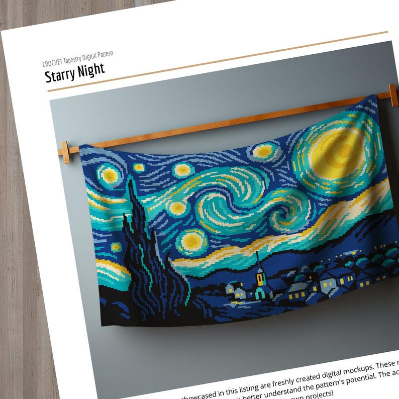 Starry Night Crochet Blanket Pattern: Tapestry PDF (digital Download ...