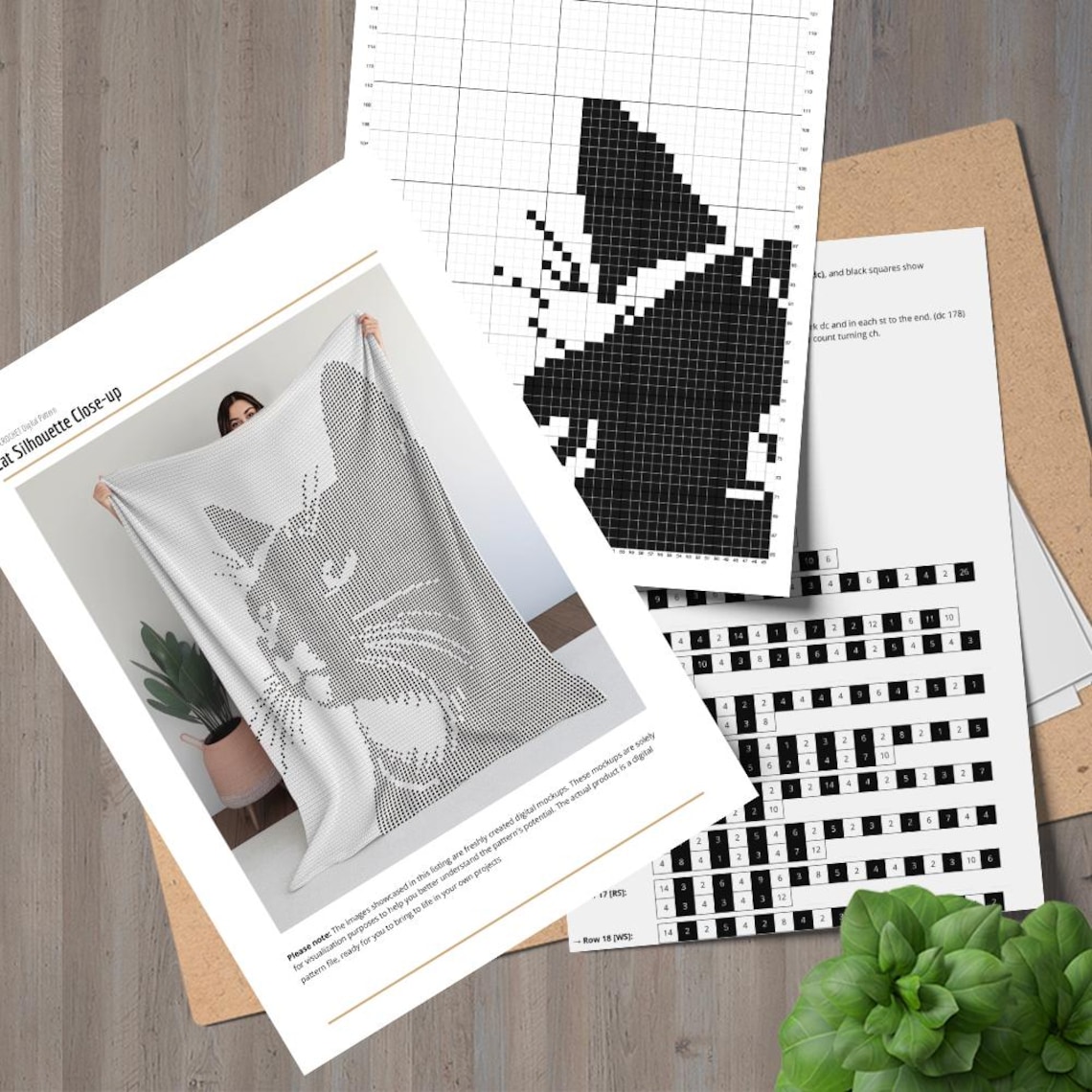Cat Filet Crochet Pattern Modern Kitty Blanket Graph PDF Pattern Easy ...