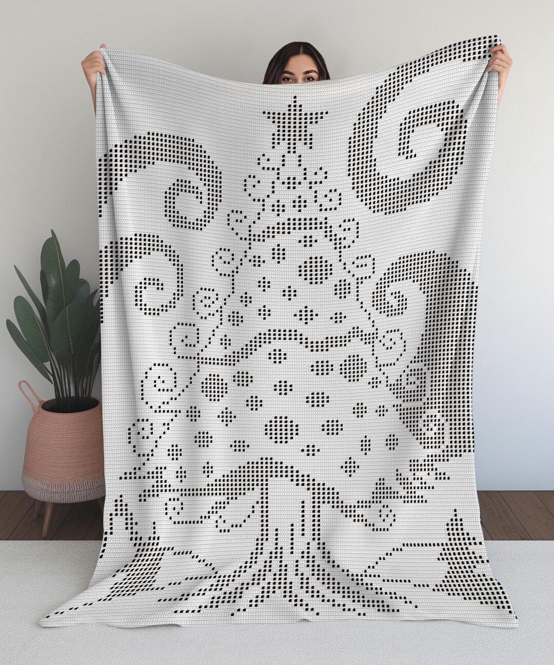 Whimsical Christmas Tree Filet Crochet Pattern: Festive Blanket ...