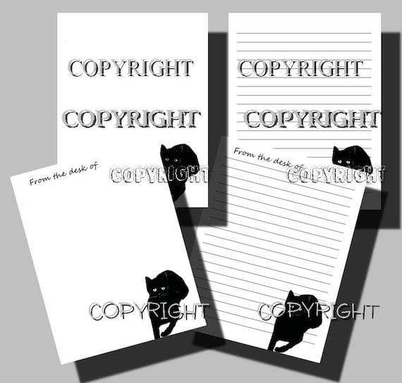 Printable Cat Stationery Writing Paper Instant Download | Etsy
