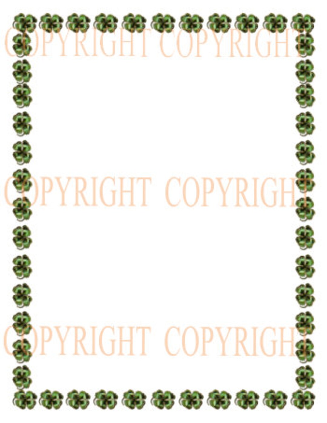 Shamrock Stationery, Four Leaf Clover, Journal Writing Page, Lined and ...