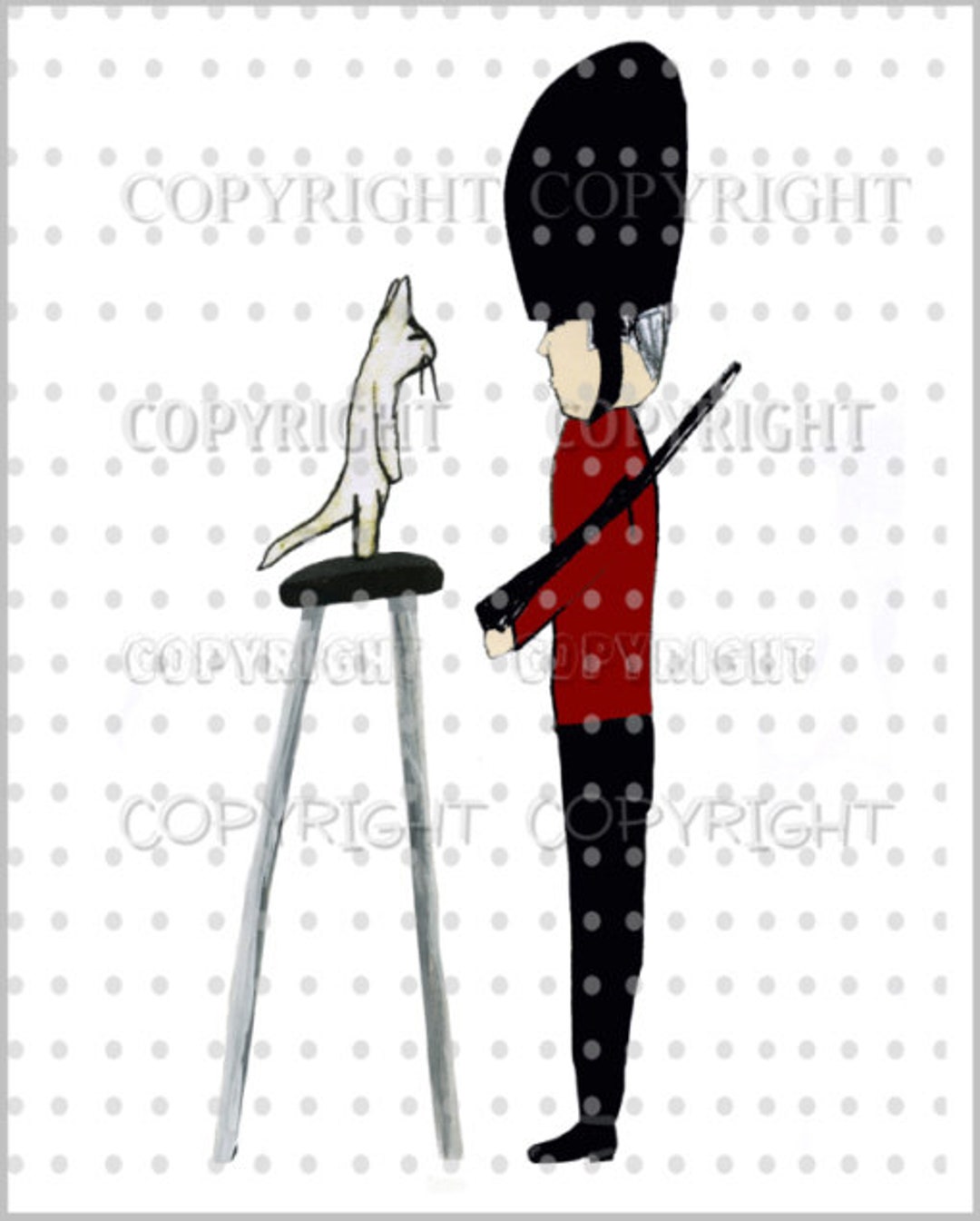 Cat Vs British Royal Guard, Royal Guard, Cat, Illustration, Instant ...
