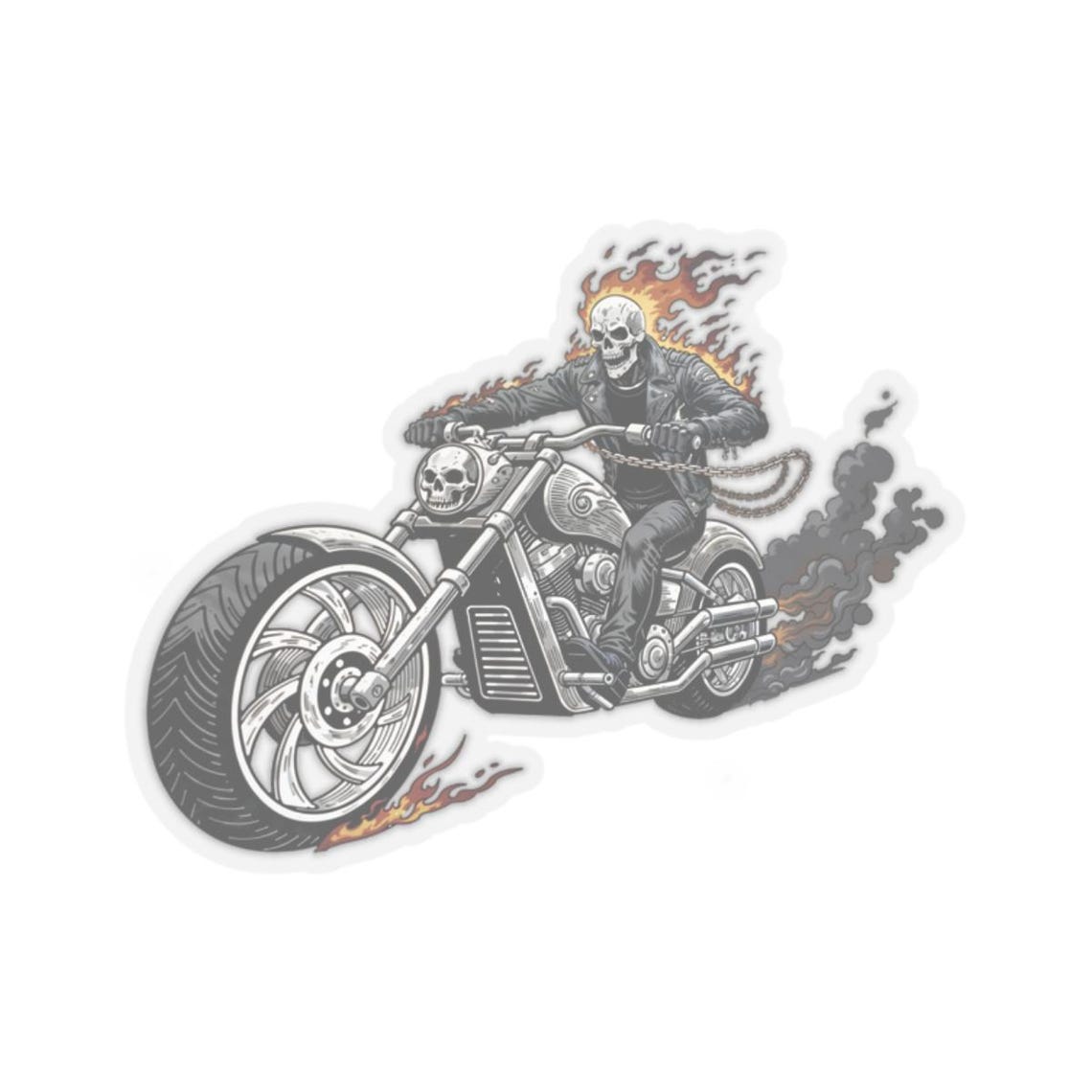 Ghost Rider Bike Kiss-cut Stickers | Motorcycle Decals | Biker Laptop ...