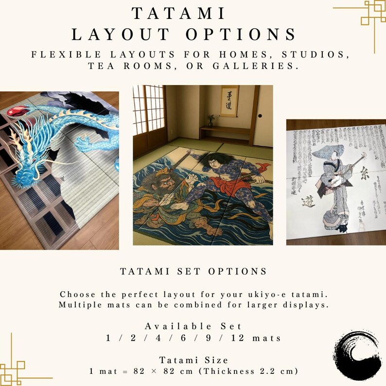 2 Mat Custom Ukiyo-e ART Tatami – | Japanese Tatami Floor | Made in ...