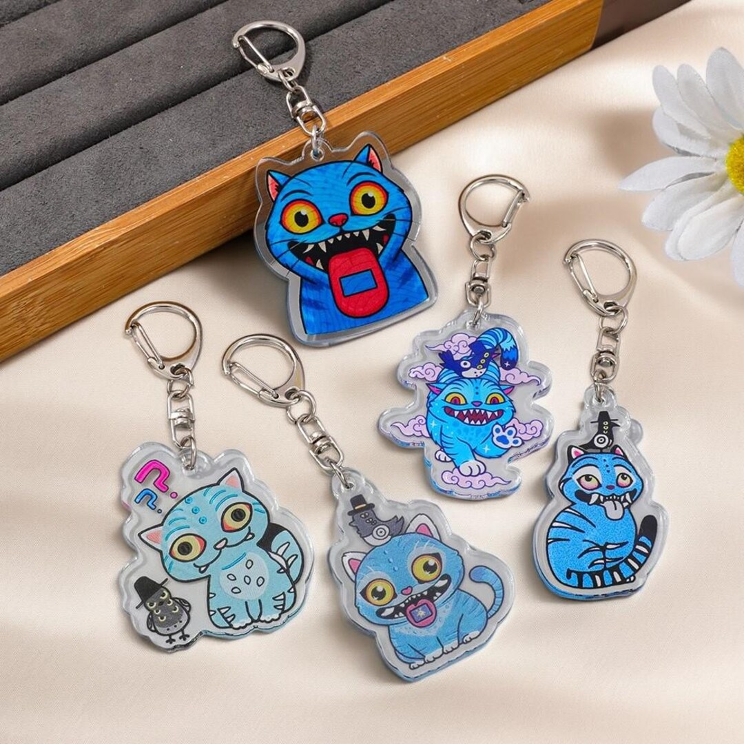 Derpy Tiger & Crow Keychain | K-pop Demon Hunters Acrylic Charm | Anime ...