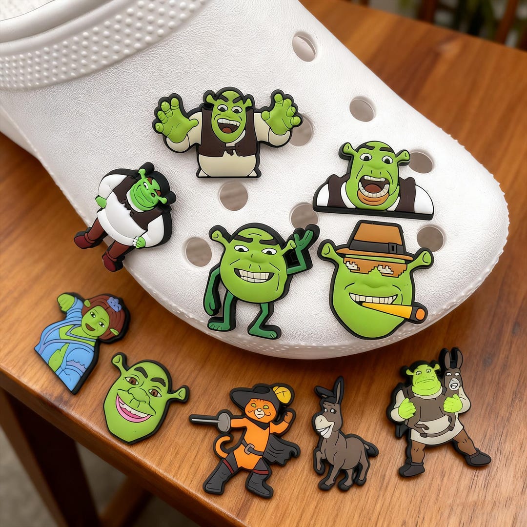 Shrek Crocs Charms | Donkey & Fiona Jibbitz | Dreamworks Movie Shoe ...