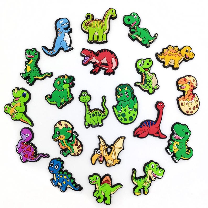 Dinosaur Crocs Charms | T-rex & Triceratops Jibbitz | Kids Adults Shoe ...