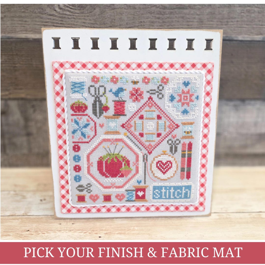 TALL BOBBIN BOARD - Premade Finishing Wood Blank With Fabric Mat, Cross ...