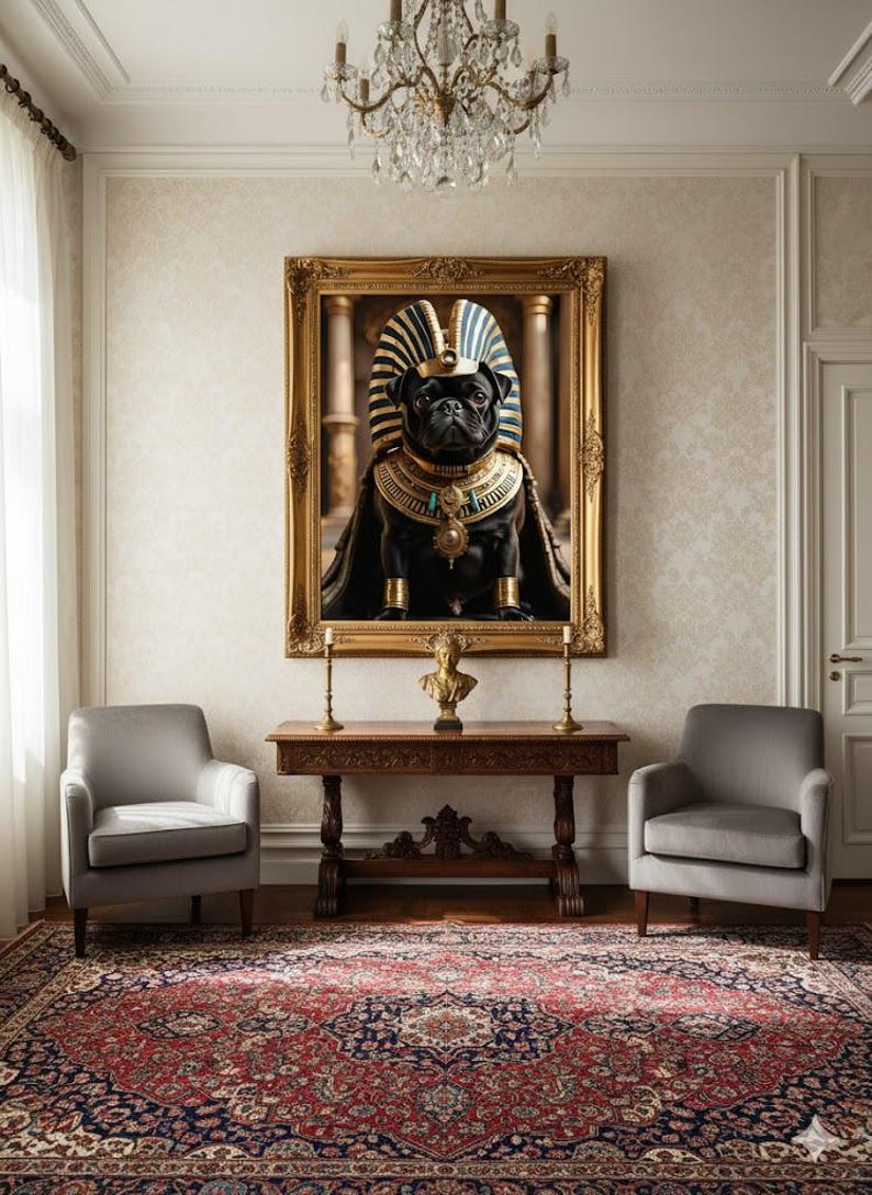 Pug Pharaoh and Cleopatra Royal Portrait Art Set (digital Download) - Etsy