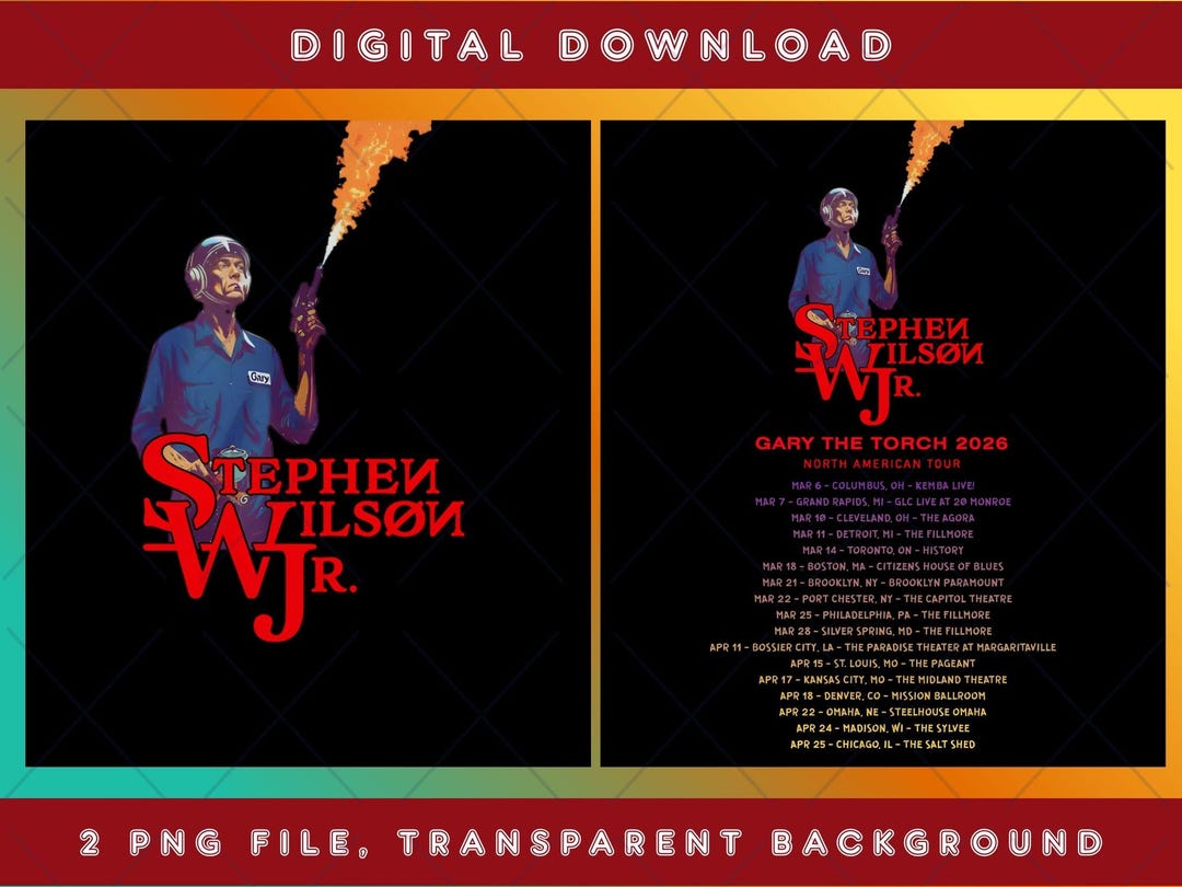 Stephen Wilson Jr PNG: Gary the Torch 2026 North American Tour T-shirt ...