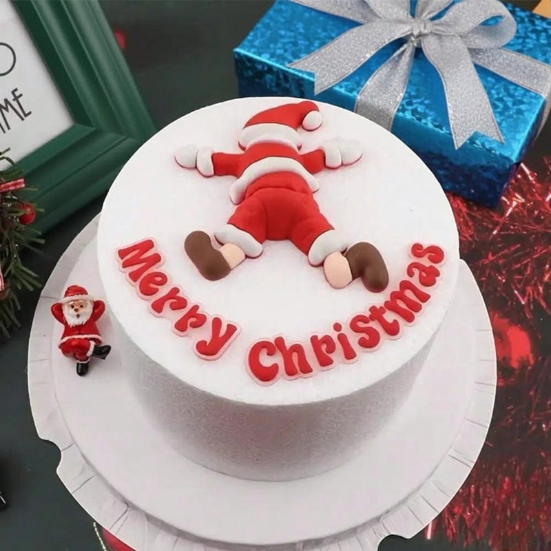 Santa Cake Topper Fondant - Etsy