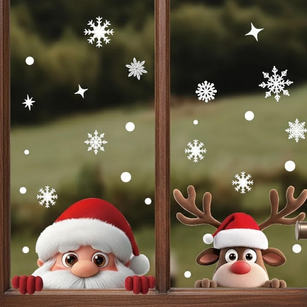 Christmas Window Stickers - Etsy