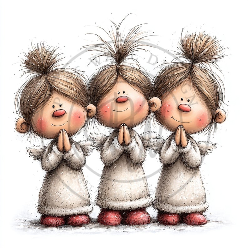 Whimsical Christmas Angels Clipart – Holiday Angels With Wings, Gifts ...