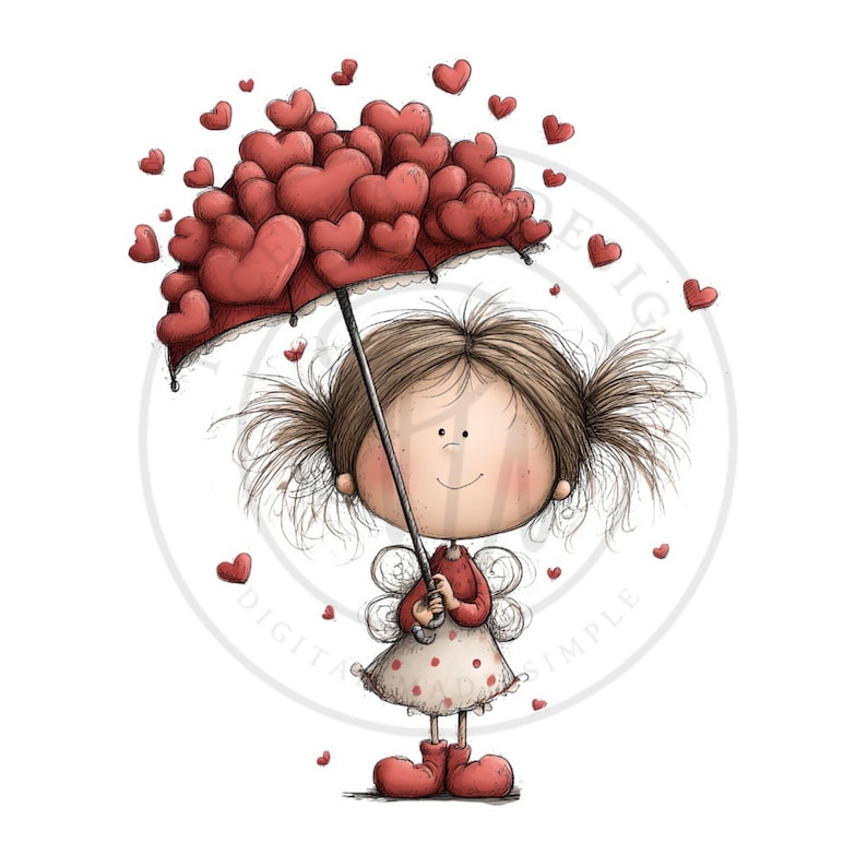 Whimsical Valentines Day Fairy Clipart - Hearts and Love Fairy Graphics ...
