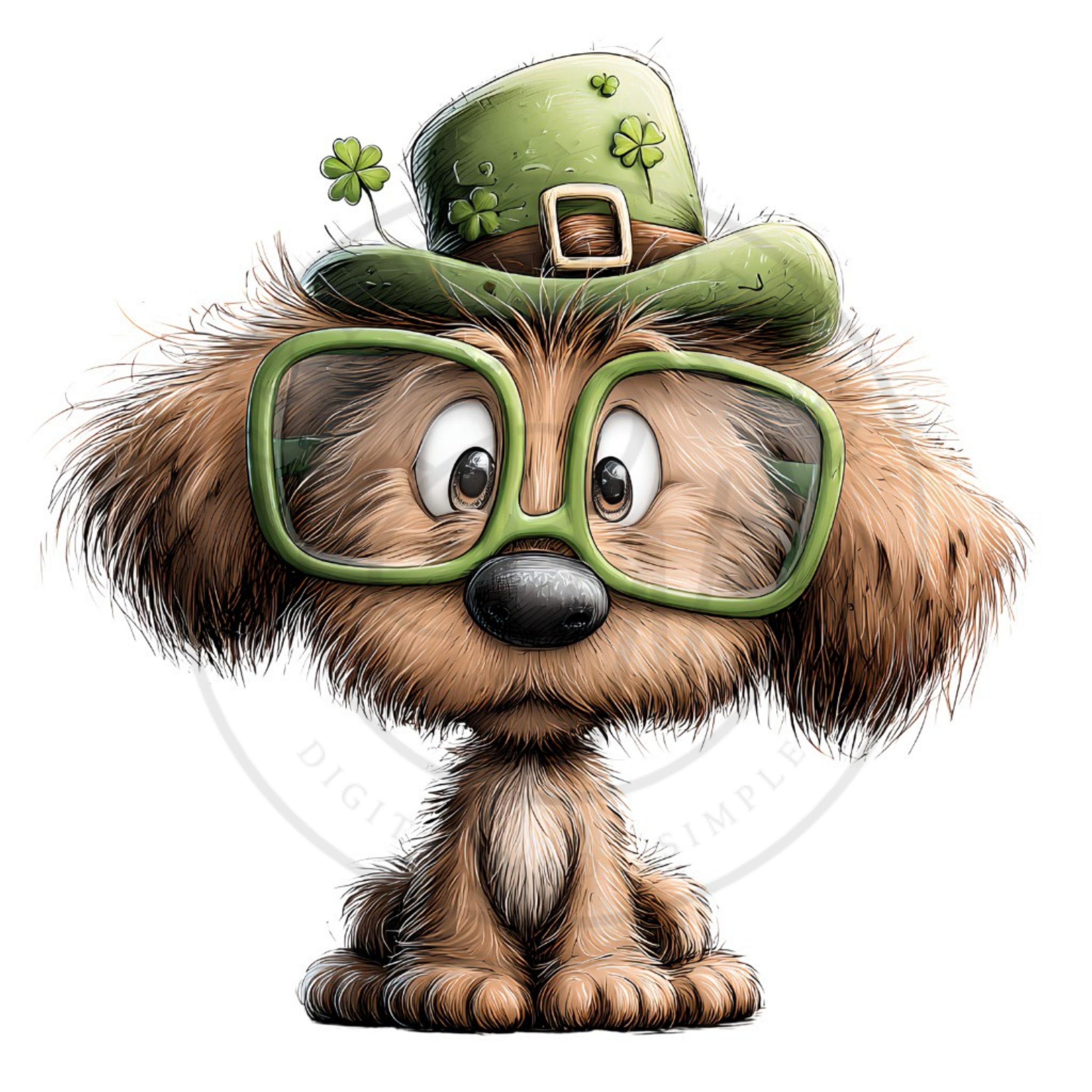 St. Patrick's Day Puppy Clipart – Irish Dog PNG Graphics (digital ...