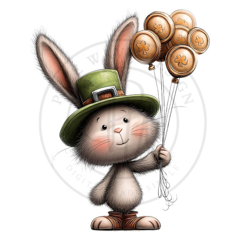 St. Patrick's Day Bunny Clipart – Lucky Irish Graphics (digital ...
