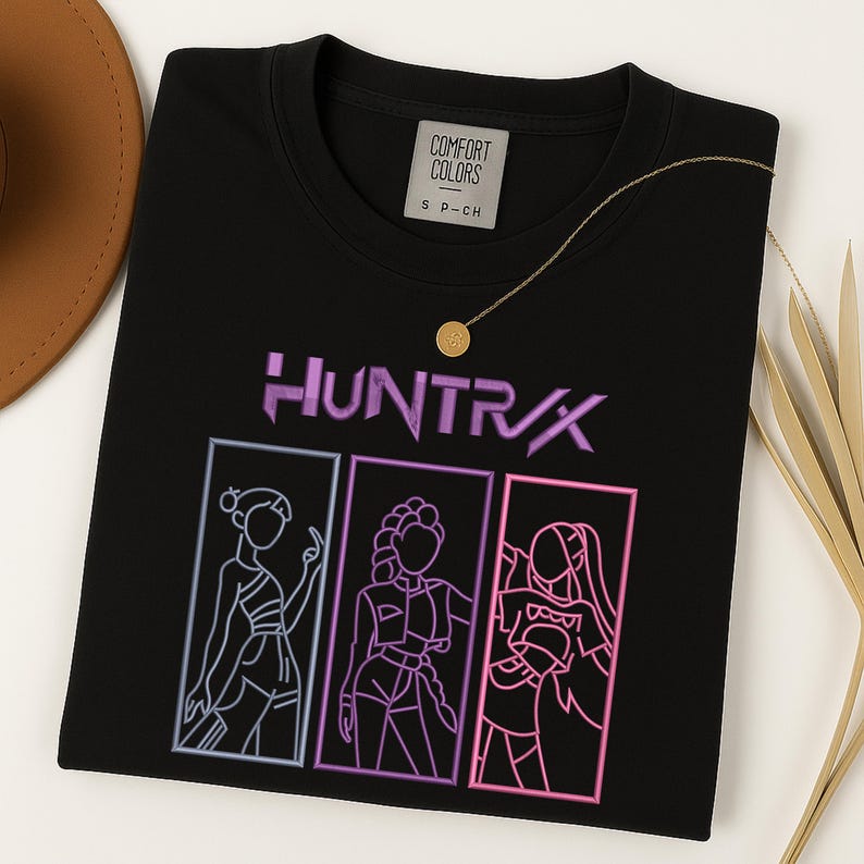 Huntrix Girls Embroidery Design, Kpop Demon Hunters Inspired Pattern ...