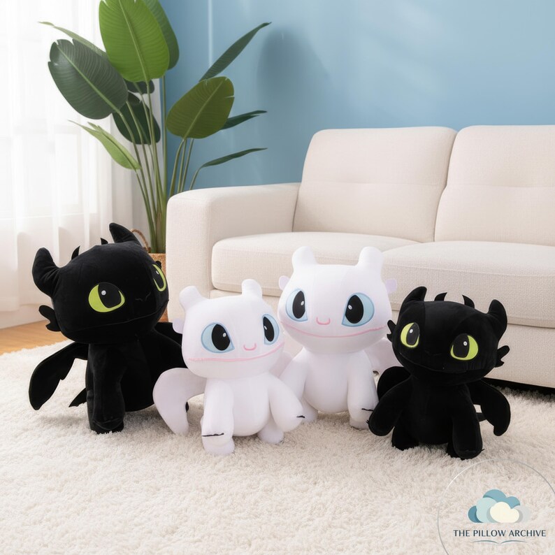 Toothless Plush Toy | Soft Stuffed Dragon in 3 Sizes for Cozy Gifts ...