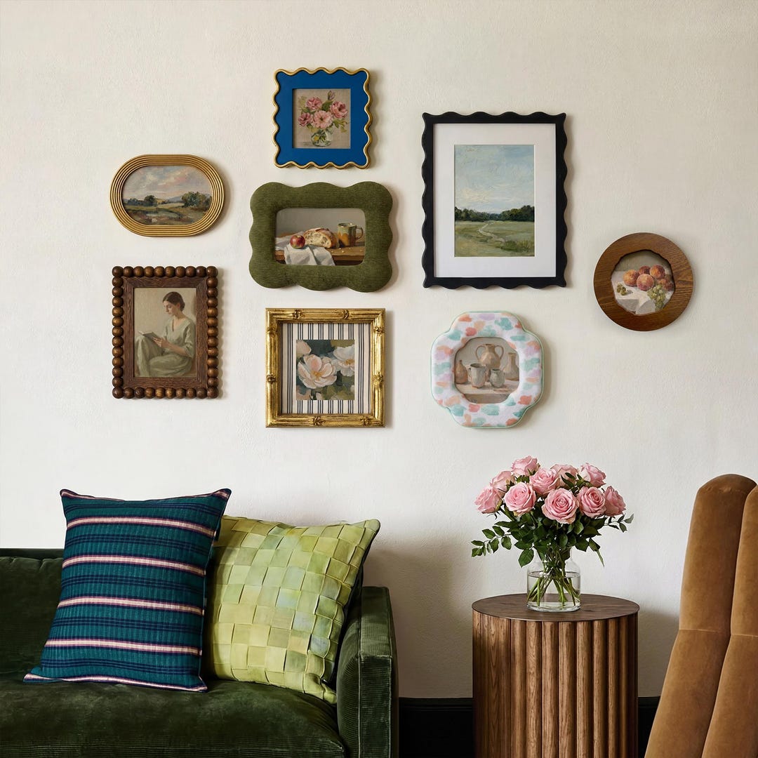 Vintage Mixed Picture Frame - 4x4/4x6/5x7/8x10 Frames - Wall & Tabletop ...