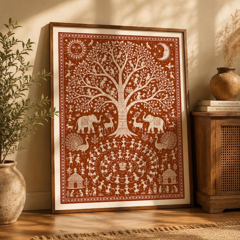 Warli Art Tree Painting - Etsy