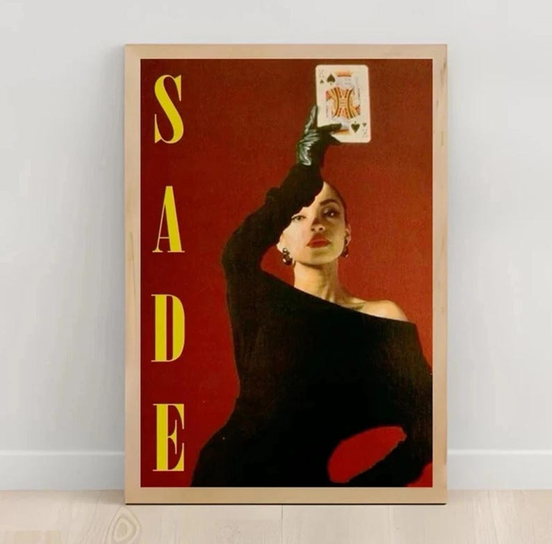 Sade With Iconic Playing Card Pose Vintage Poster - Etsy