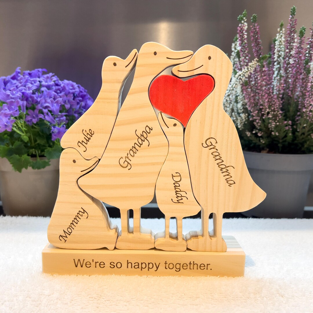Custom Duck Family Puzzle, Custom Family Gift, Anniversary Gift ...