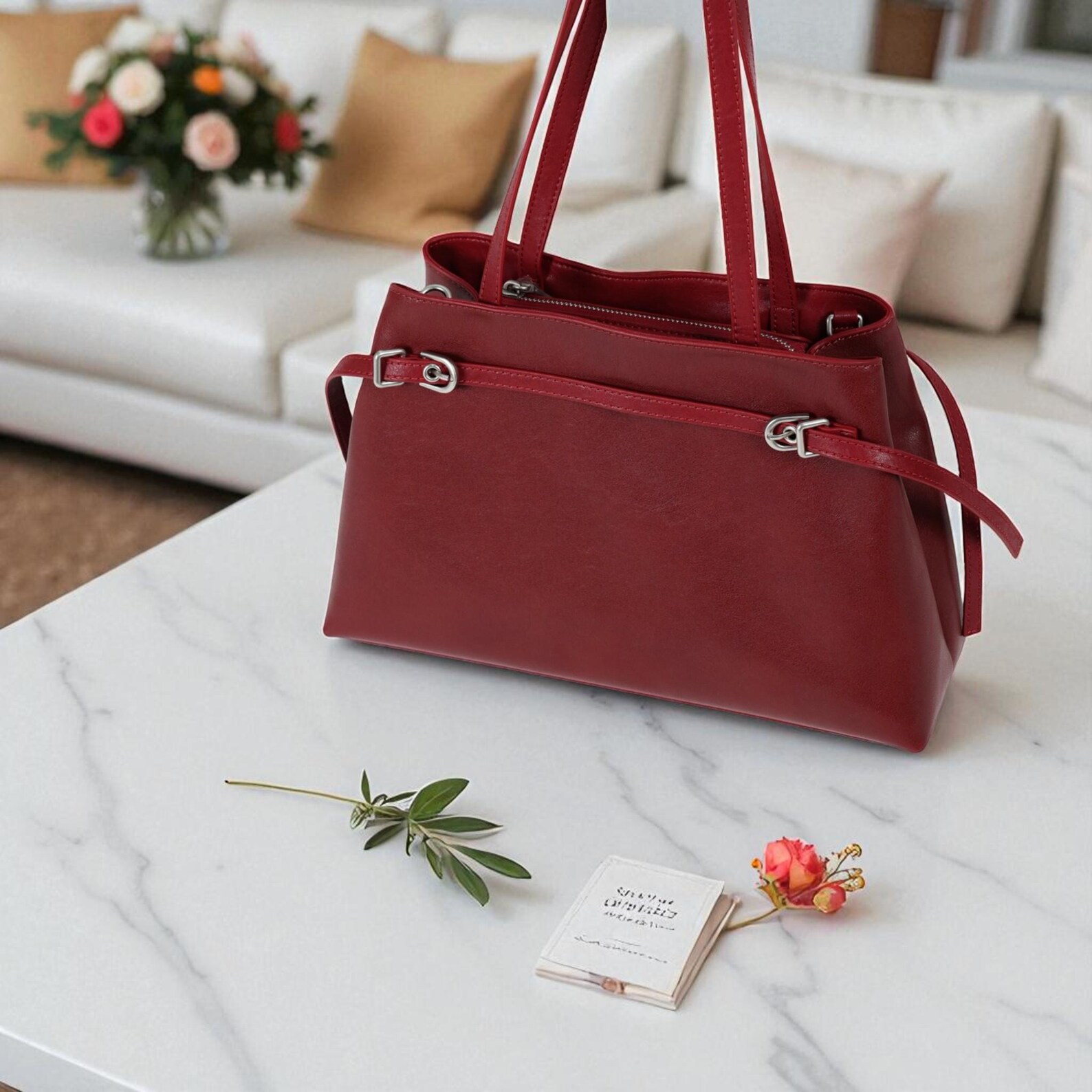 Genuine Leather Shoulder Crossbody Bag: Large Minimalist Tote Purse - Etsy