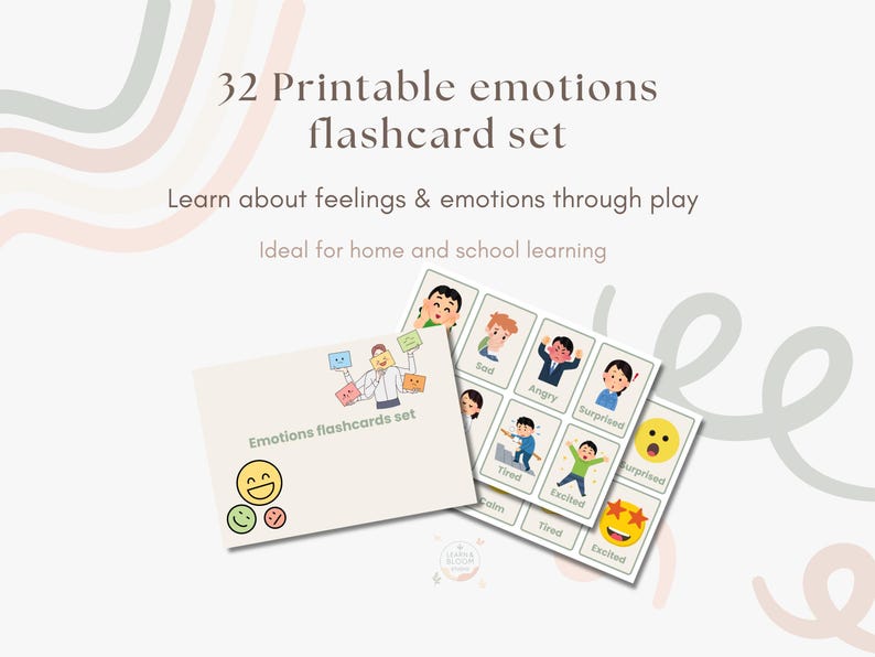 Emotions Flashcards Printable | 32 Feelings Cards for Preschool Social ...