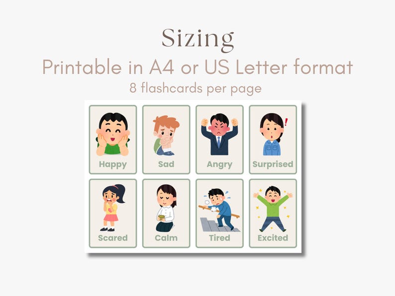 Emotions Flashcards Printable | 32 Feelings Cards for Preschool Social ...