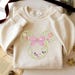 Floral Mouse Head Embroidery Design, Bow Outline Stitch Pattern, Spring ...