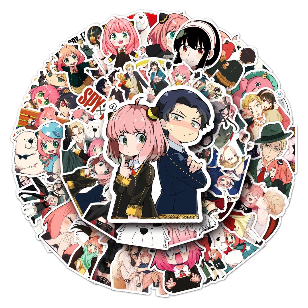50pcs-spy X Family Stickers | Anime Scrapbook, Laptop, Water Bottle ...