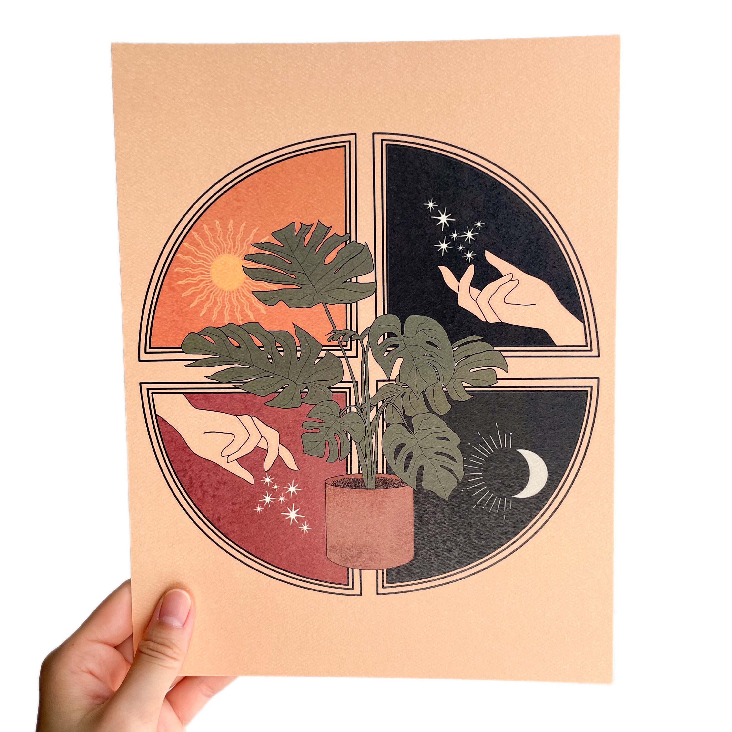 Monstera Magic Art Print Wall Art - Etsy