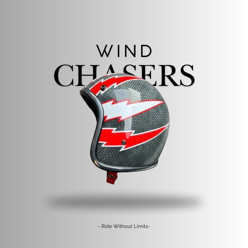 Slimhead 500TX Helmet Custom Lightning Motif | Low Profile Motorcycle ...