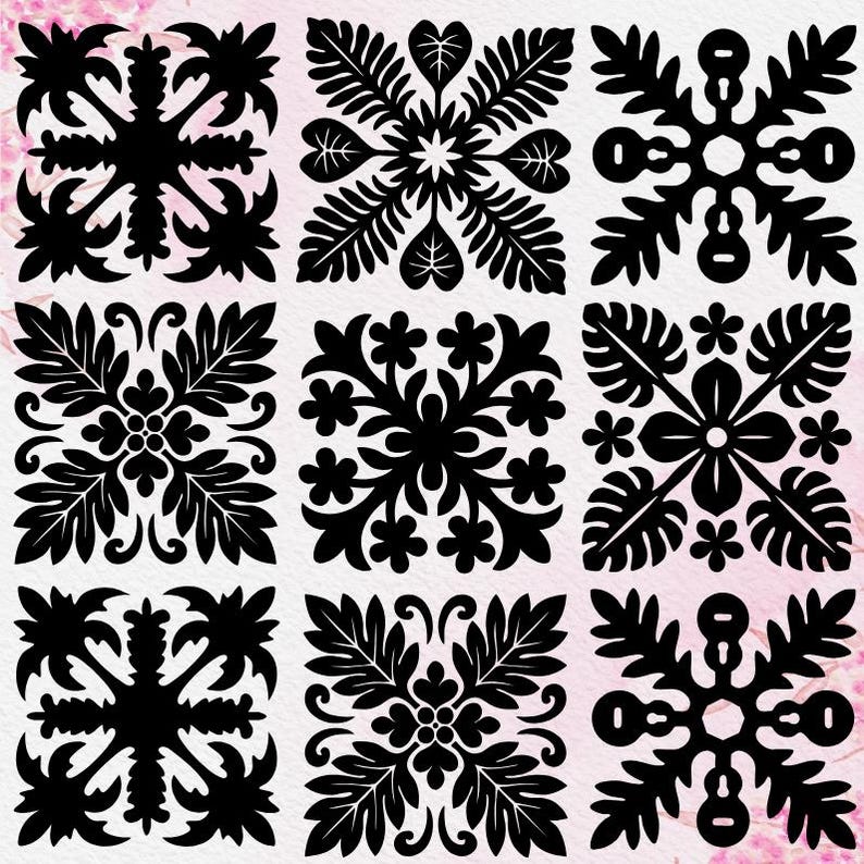 Hawaiian Easy Quilt Block Patterns SVG, PNG, EPS, Sewing Loft Quilting ...