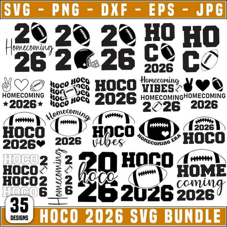 Hoco 2026 SVG Bundle, Hoco SVG PNG, Football High School Svg Png ...