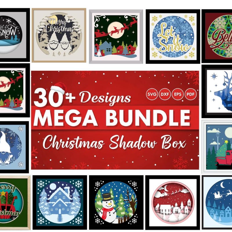 Santa Shadow Box - Etsy