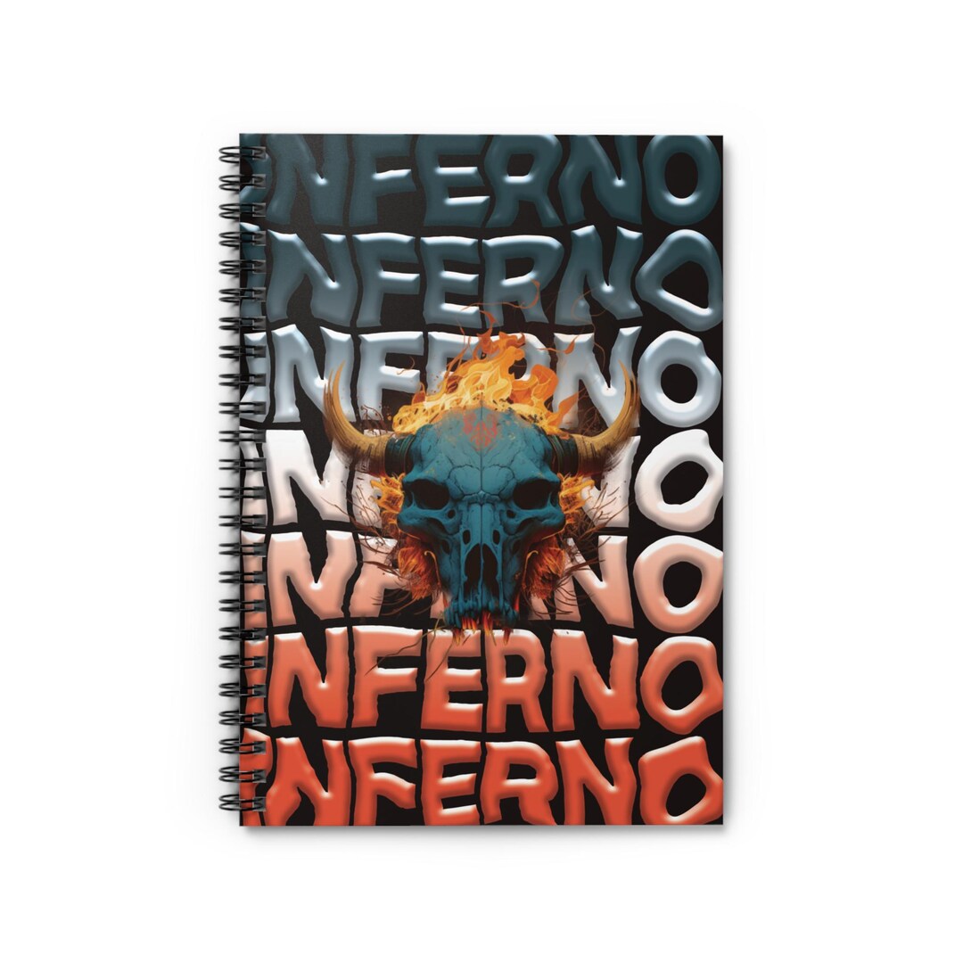 Inferno Bull Skull Spiral Notebook - Ruled Journal for Students ...