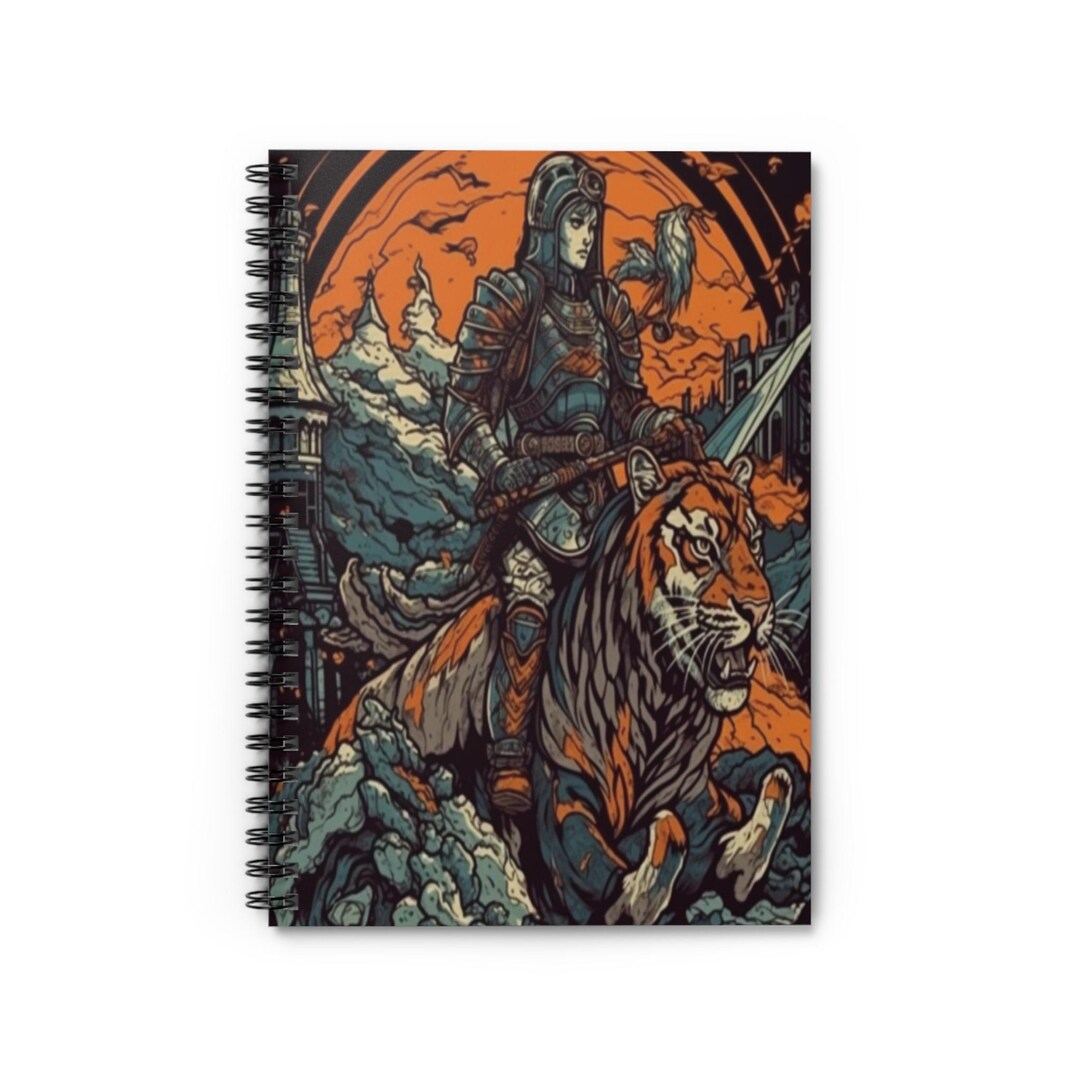 Armored Knight Tiger Spiral Notebook - Ruled Fantasy Journal for ...