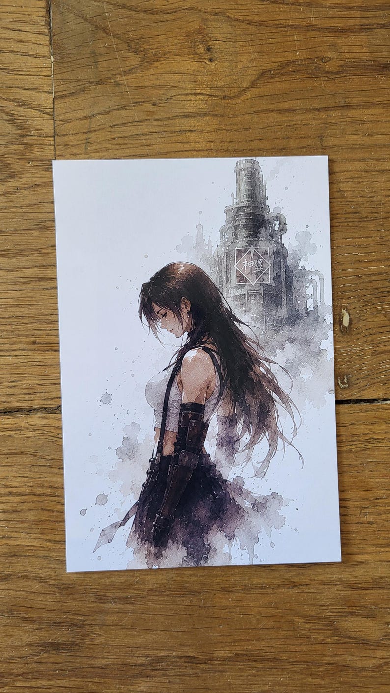 Postcard Inspired by Final Fantasy, A6, Watercolor Style, Gift, Anime ...