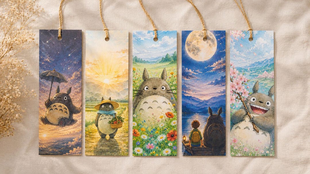 Lesezeichen Set, Totoro inspiriert, Geschenk für Buchliebhaber, Anime ...
