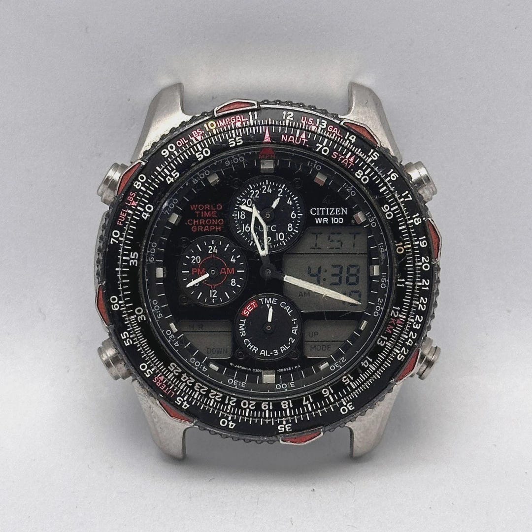 Citizen Navihawk C300-Q00214 World Time Quartz Vintage Men’s Watch for ...