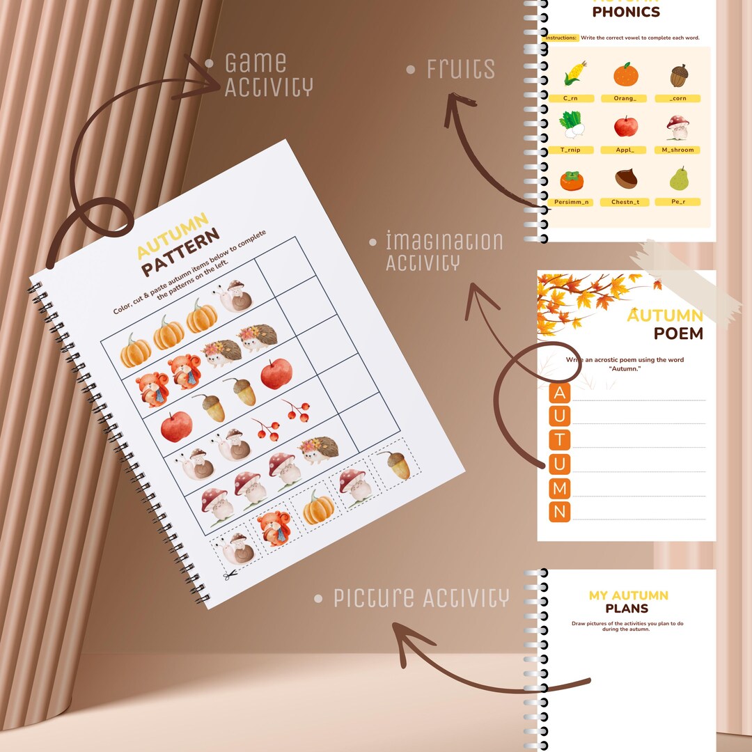 Printable Fall Worksheets | Autumn Activity Book for Kids | Preschool ...