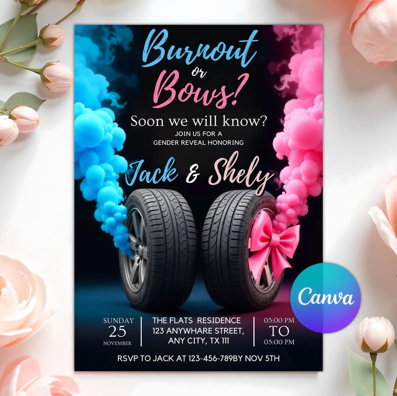 Gender Reveal Burnout Tires